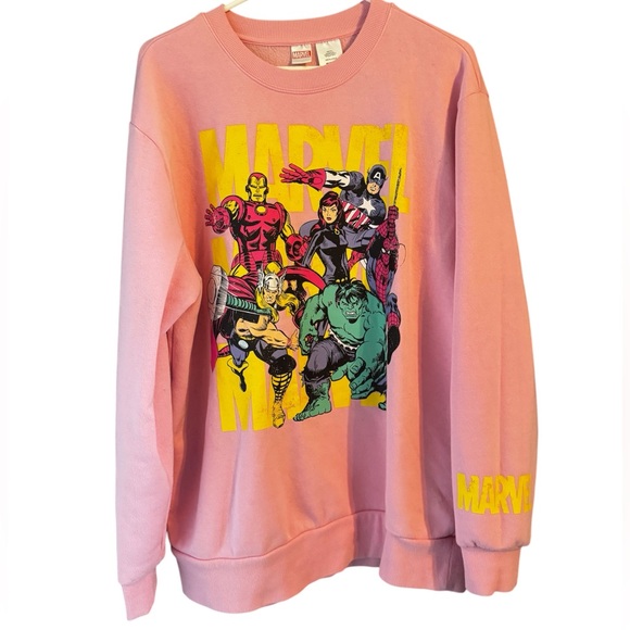 Marvel | Sweaters | Marvel Pink Crewneck With Avengers Print | Poshmark